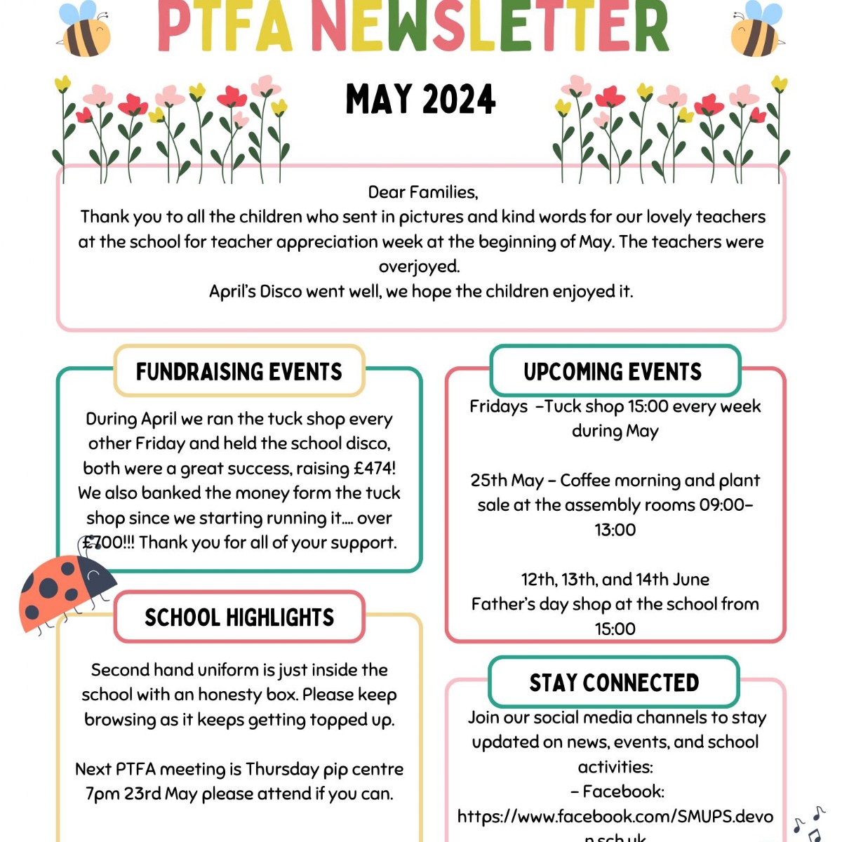 South Molton United CofE Primary School - PTFA May 2024 Newsletter