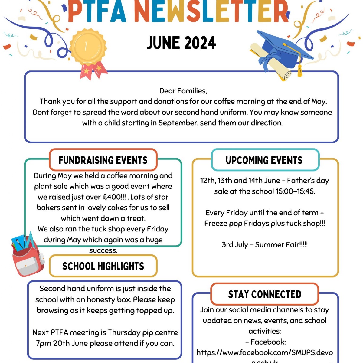 South Molton United CofE Primary School - PTFA June Newsletter
